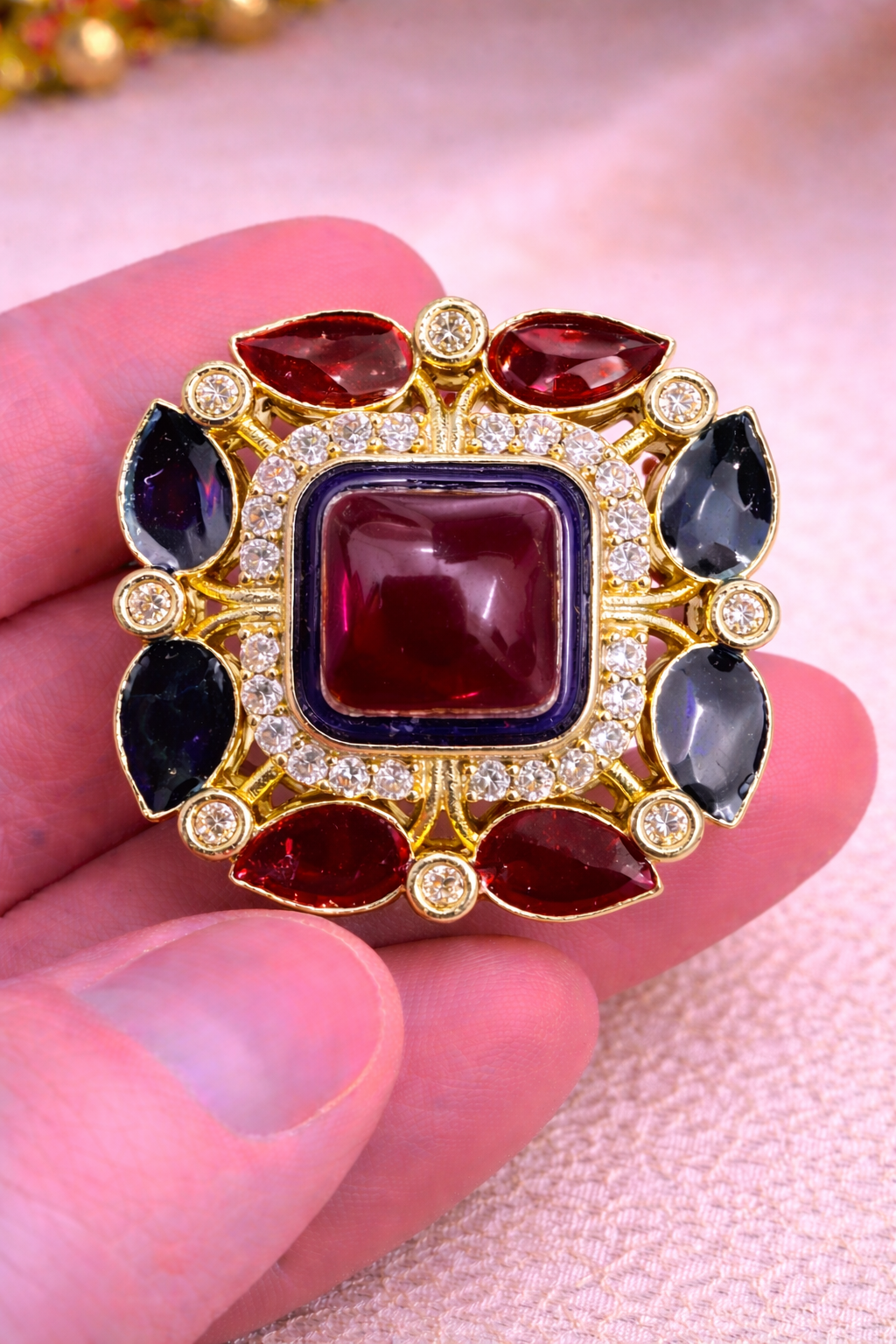 Imperial Ruby Noir Bandhgala Button – Shiny Dabba