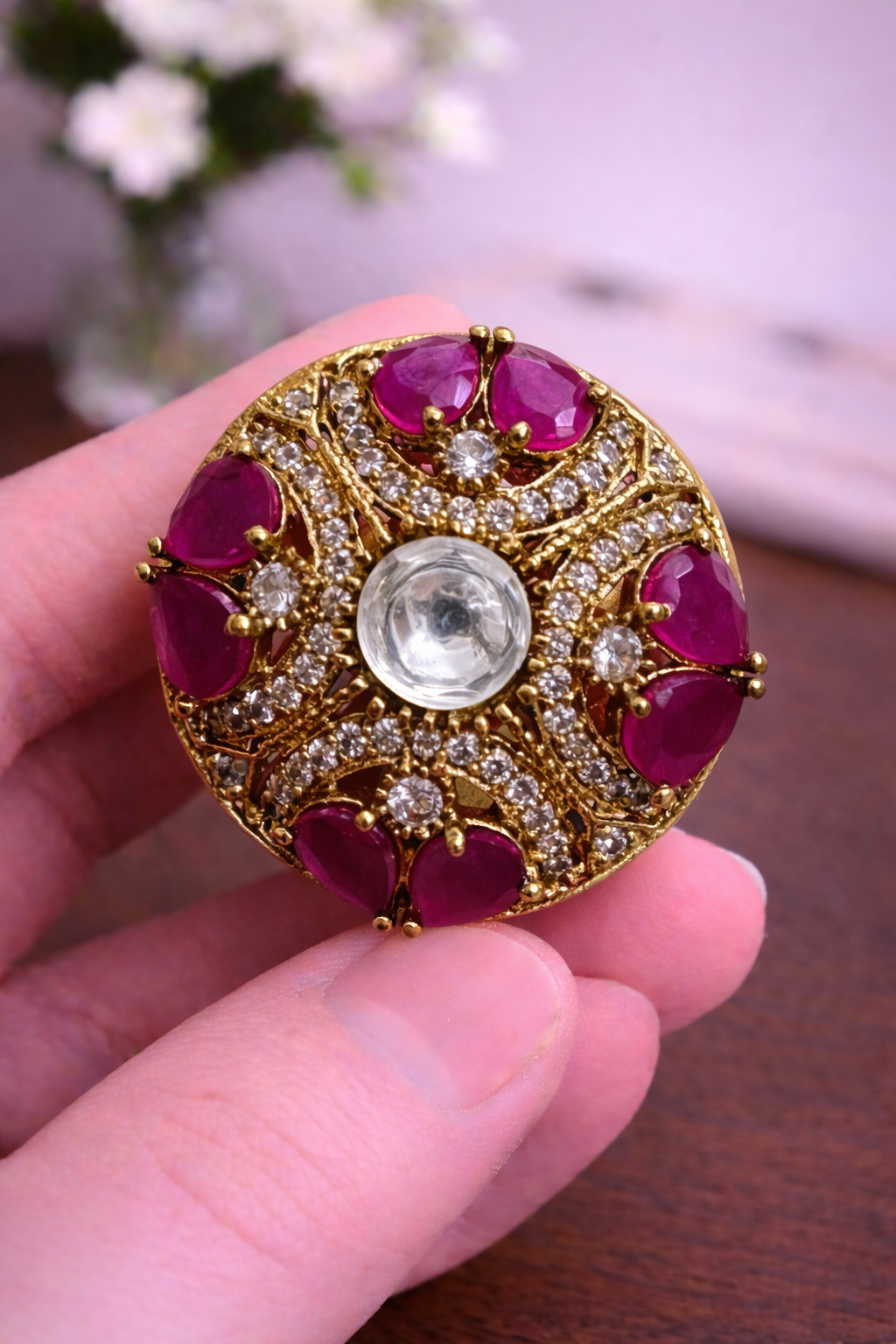 Ruby Crown Majesty – Bandhgala Button – Shiny Dabba